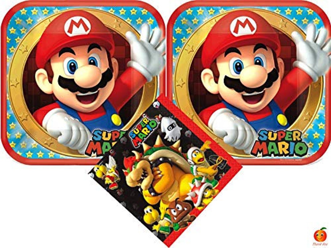 Super Mario Birthday Party Supplies Bundle With Luncheon Plates and ...