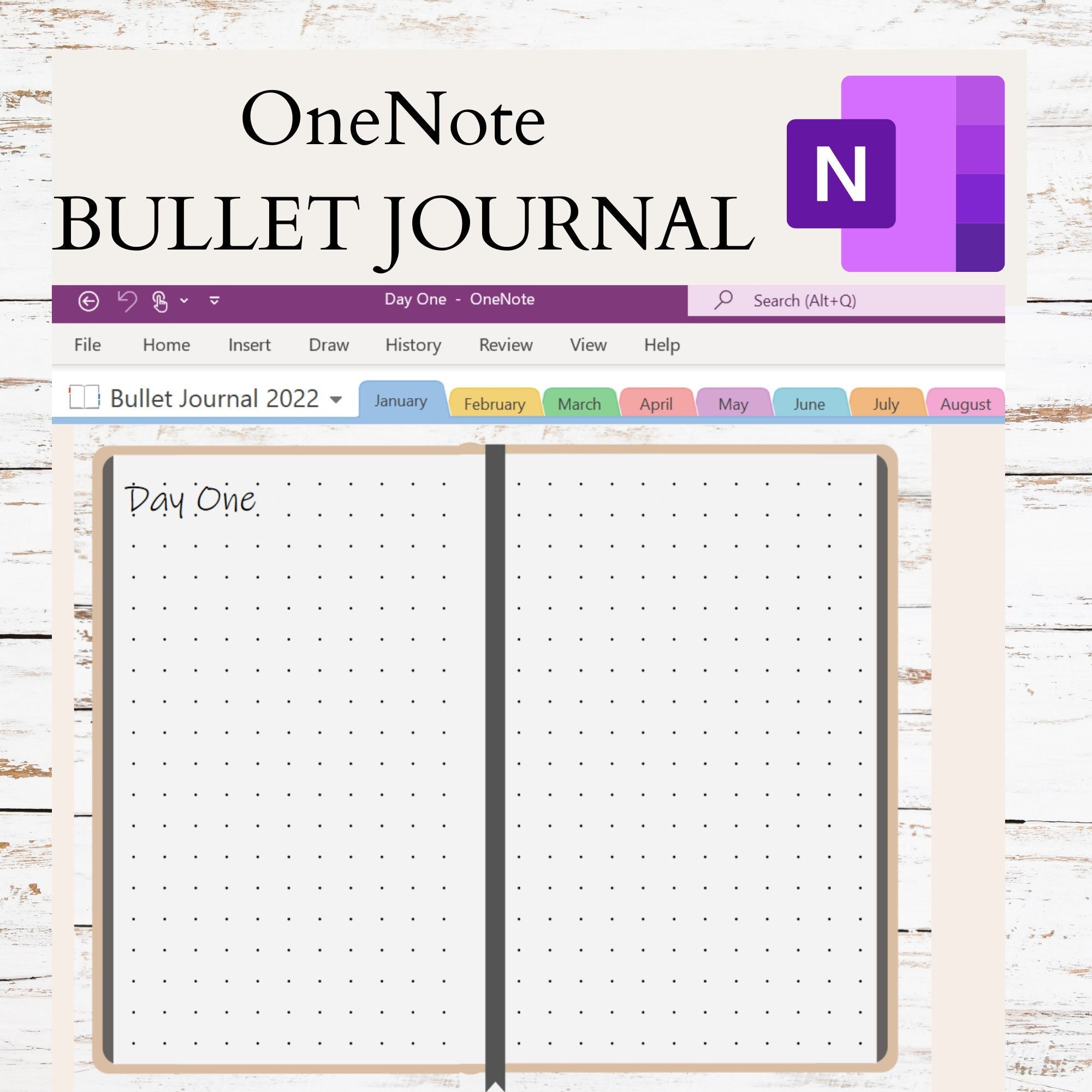 Onenote Digital Bullet Journal, Windows Bullet Journal Digital, iPad ...