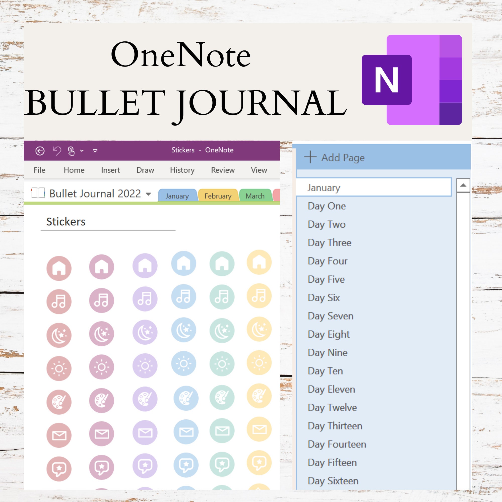 Onenote Digital Bullet Journal, Windows Bullet Journal Digital, iPad ...