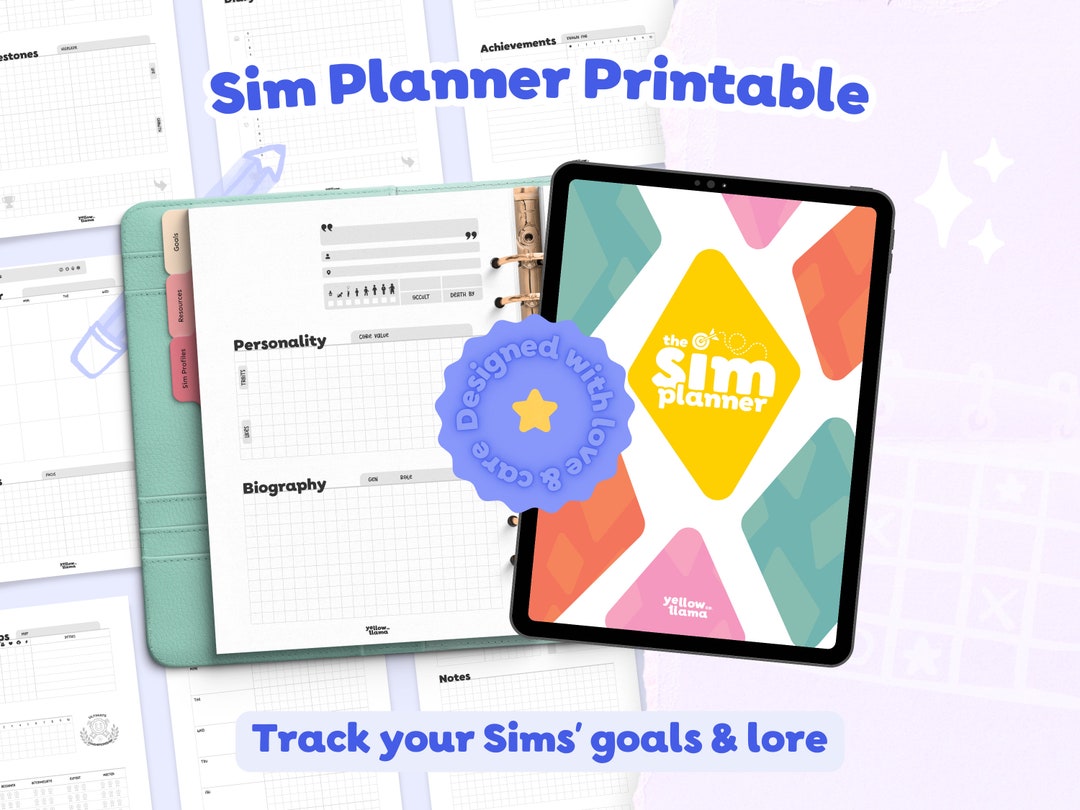 Sim Planner Printable Sims Game Planner and Editable Inserts for ...
