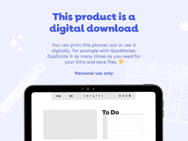 Sim Planner Printable Sims Game Planner and Editable Inserts for ...