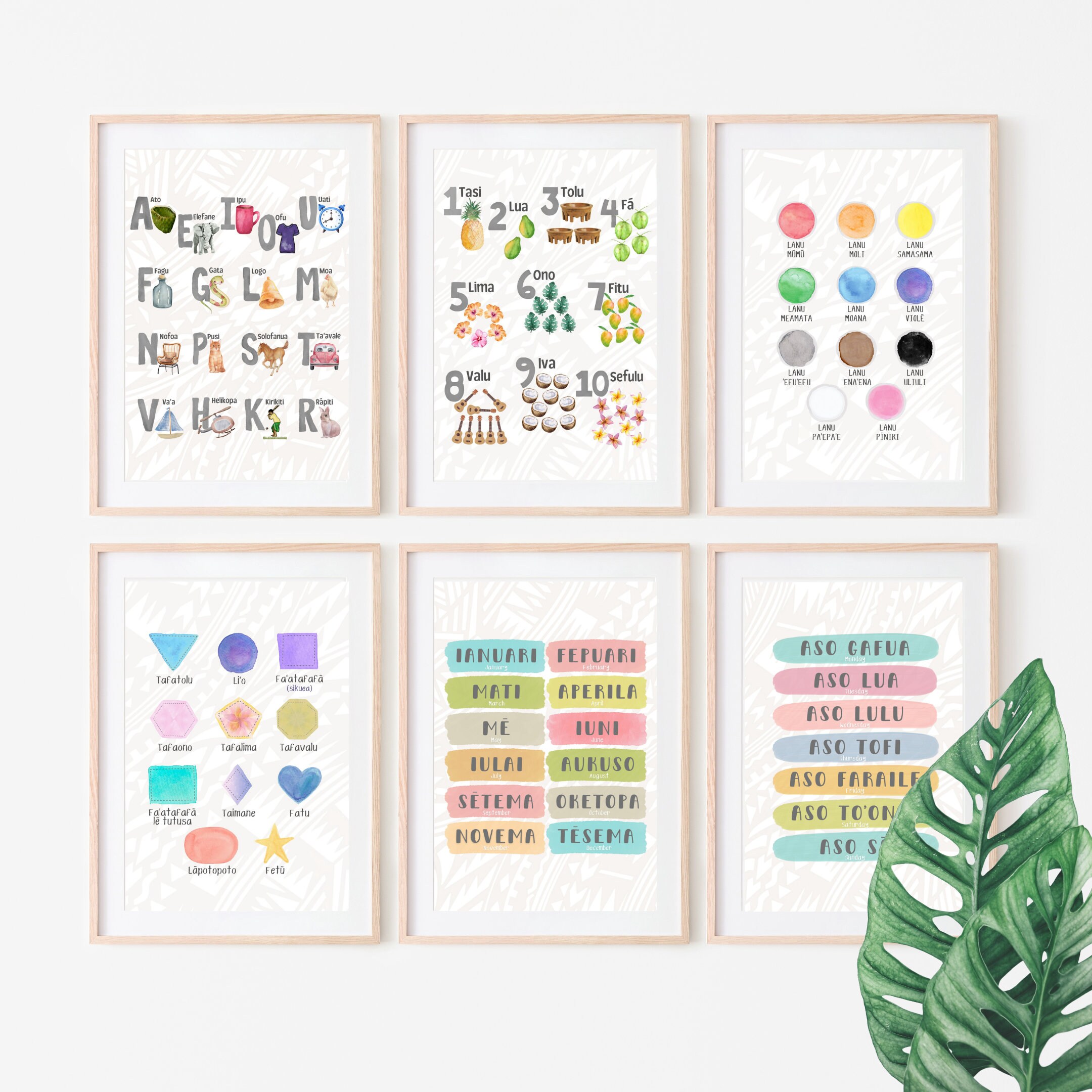 18 Samoan Language Posters Alphabet, Numbers, Time, Colors, Shapes ...