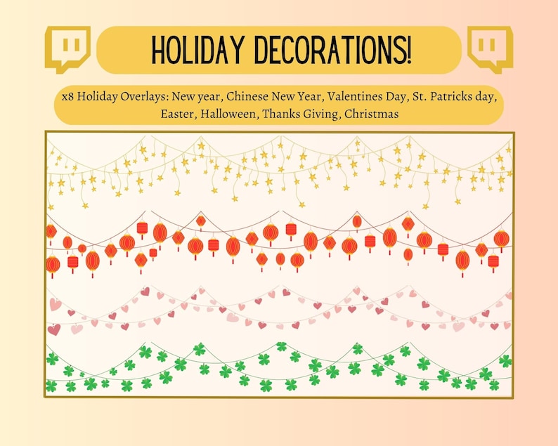 Holiday Stream Overlays! | Christmas | Valentines Day | New Year ...