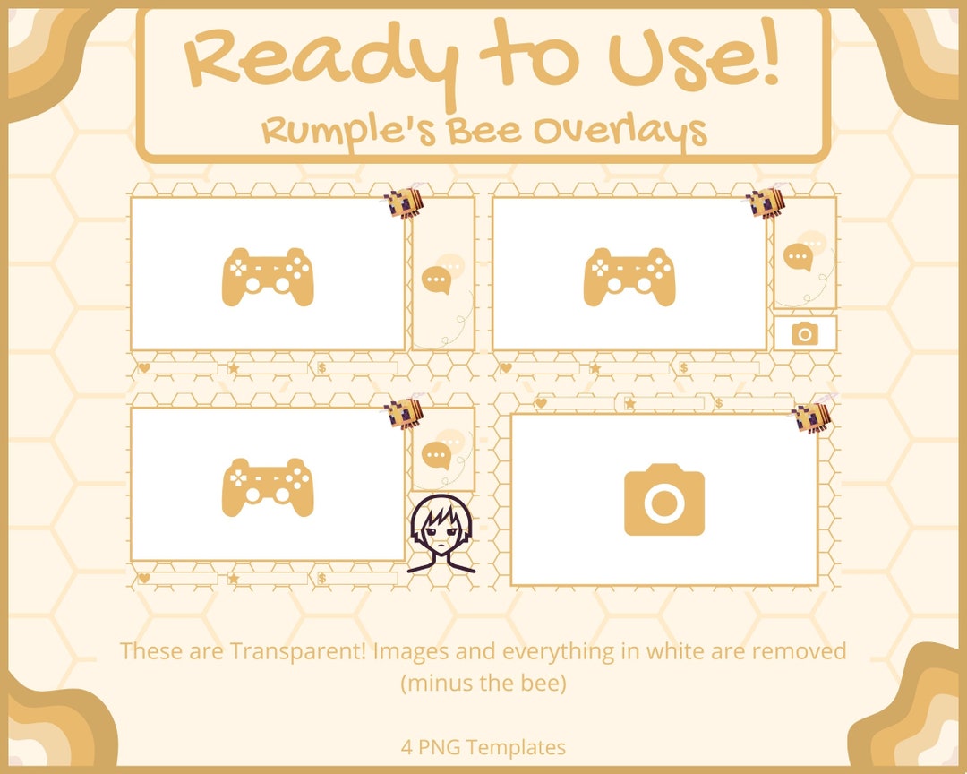 Rumples Bee Overlays Cute Yellow Bumblebee Cute Honeycomb Minecraft ...