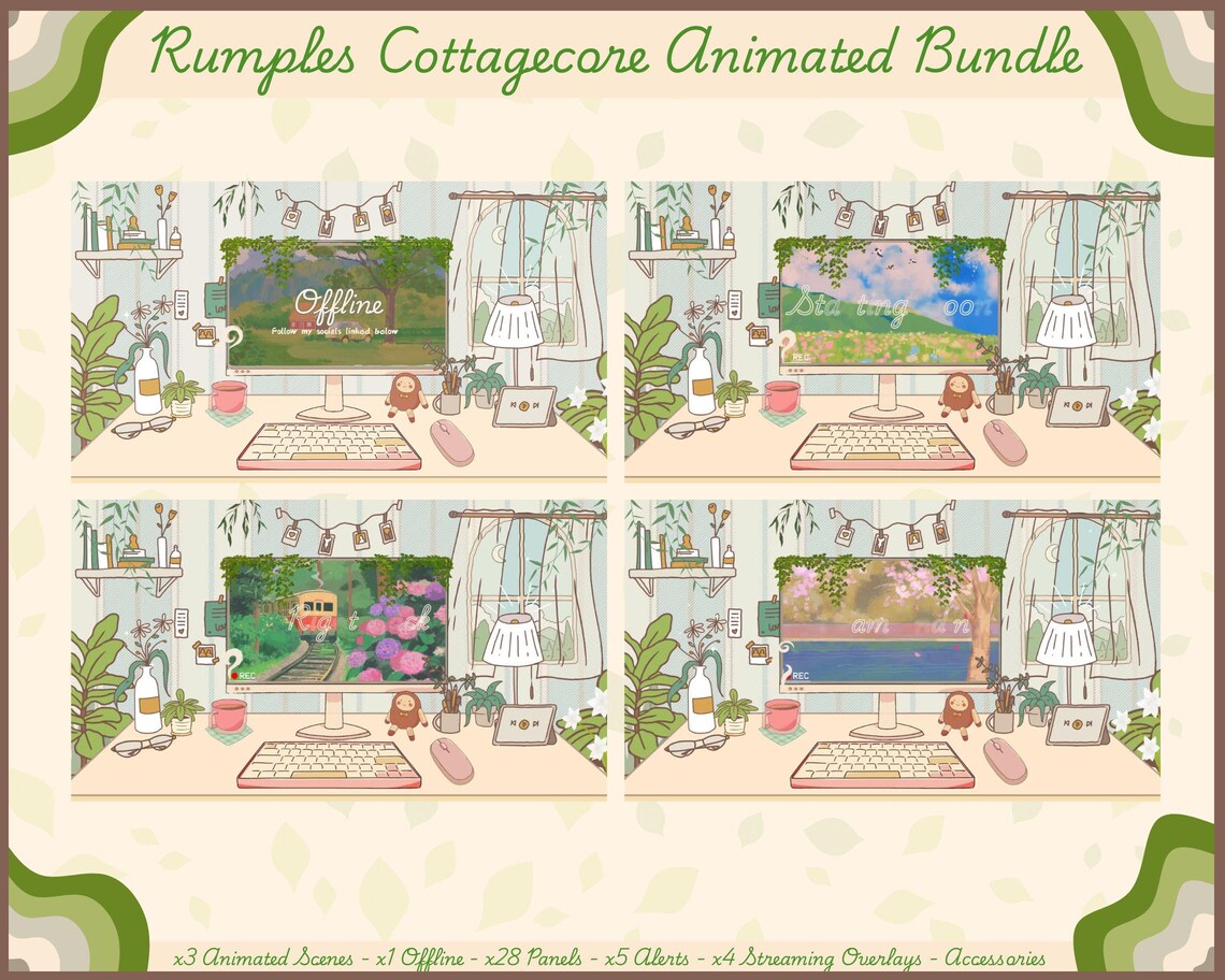 Rumple's Cottagecore Animated Bundle | Cottage Core | Twitch | Youtube ...