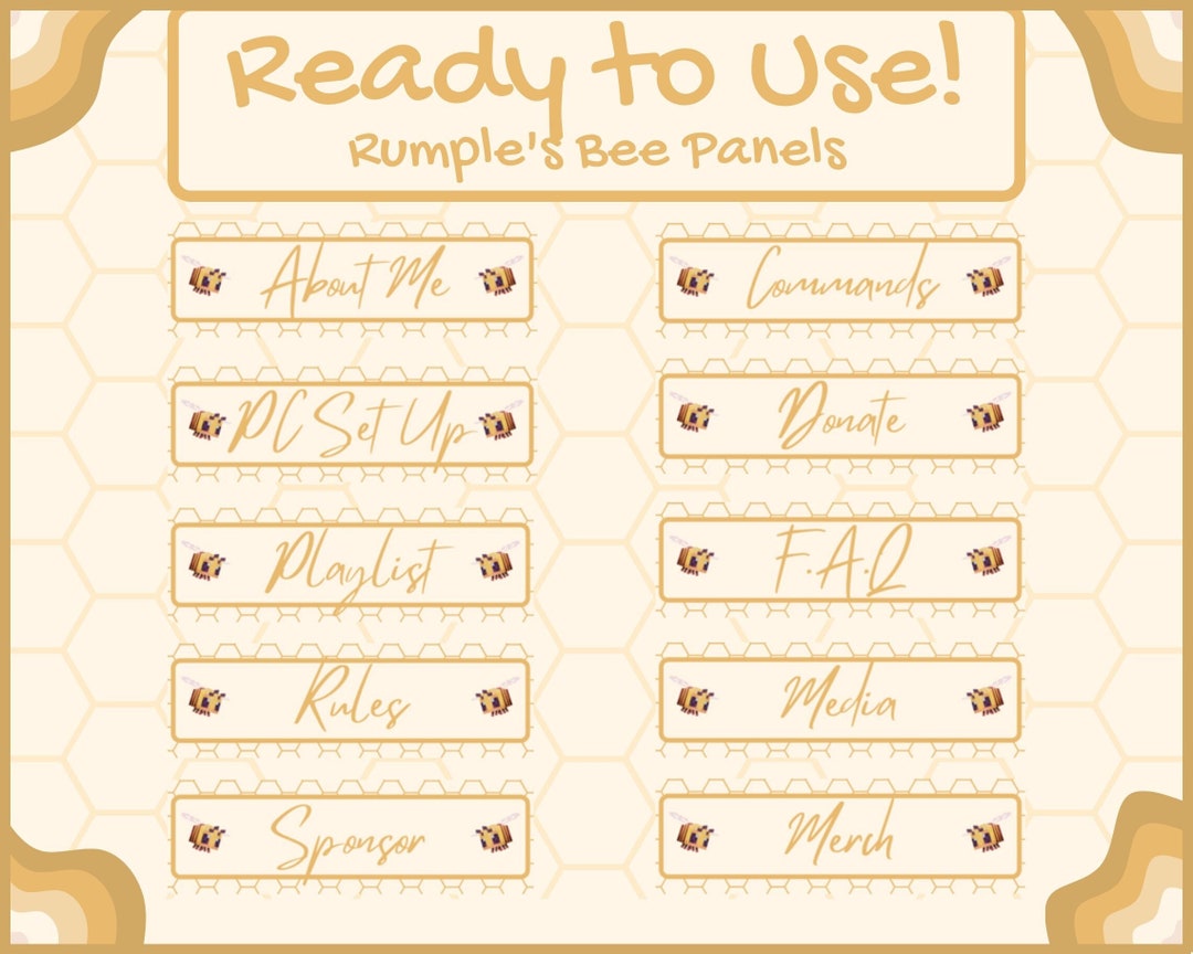 Rumples Bee Panels | Cute | Yellow | Honey | Minecraft | Bumblebee ...