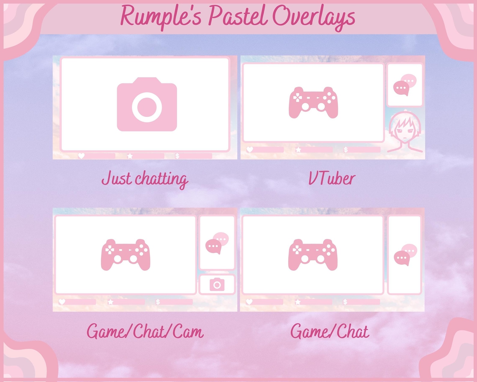 Rumple's Pastel Overlay | Kawaii | Cute | Pink | Overlay | Twitch ...