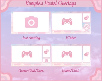 Stream Overlay - Pastel Bubble | Twitch Overlay | Vtuber Assets | Blue ...