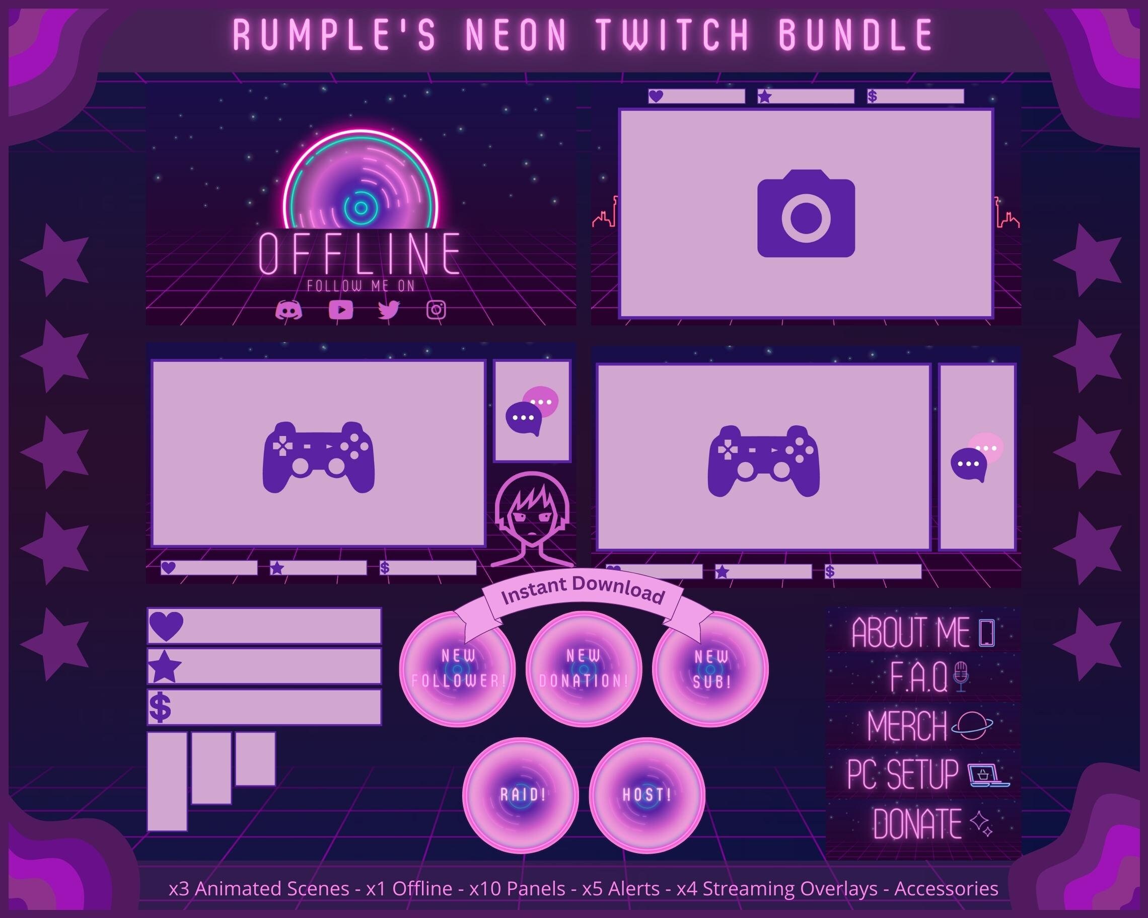 Rumple's NEON Twitch Bundle! | Twitch | Streamer | NEON | Digital ...