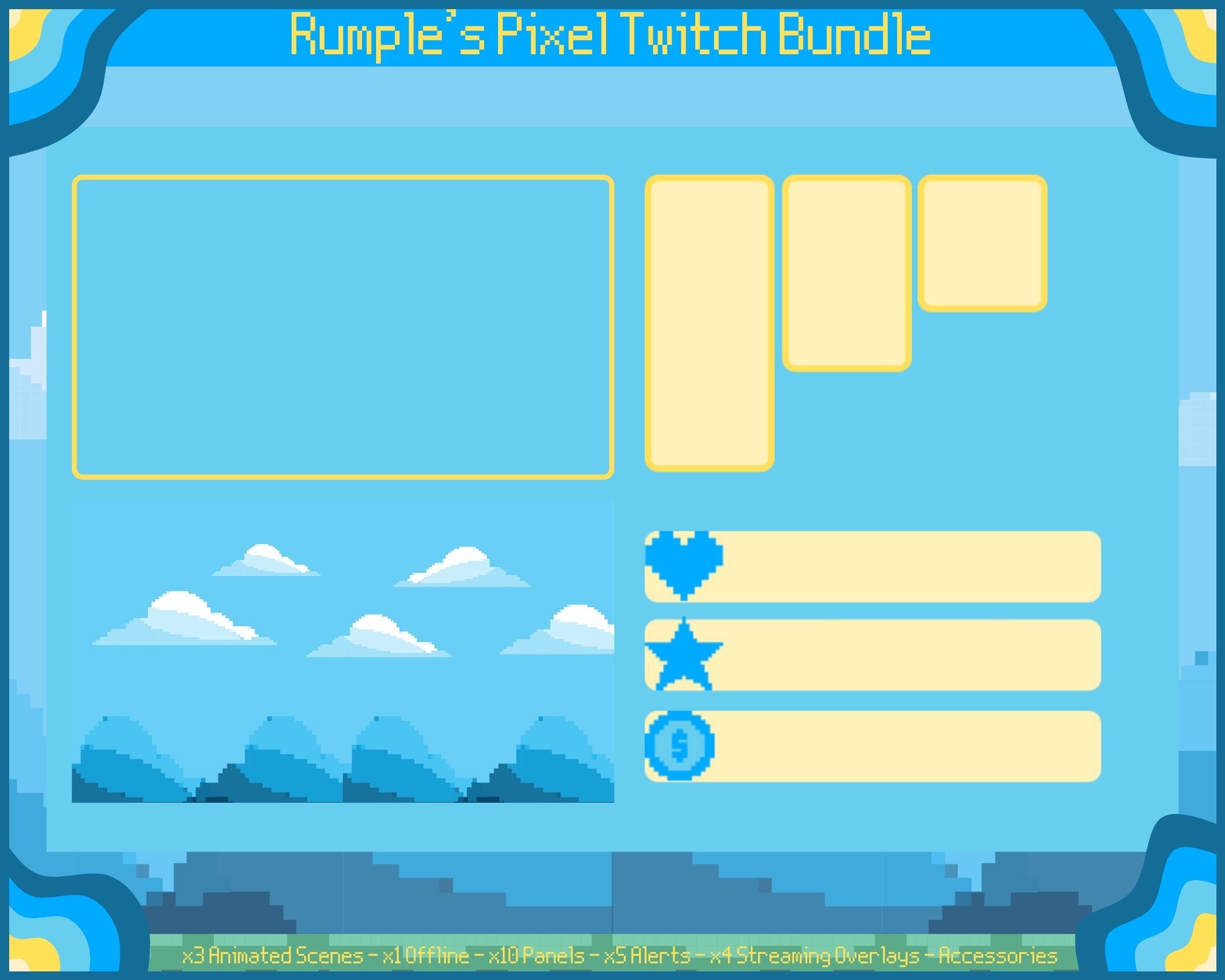 Rumple's Pixel Twitch Bundle! Twitch | Animated | Overlay | Panel ...
