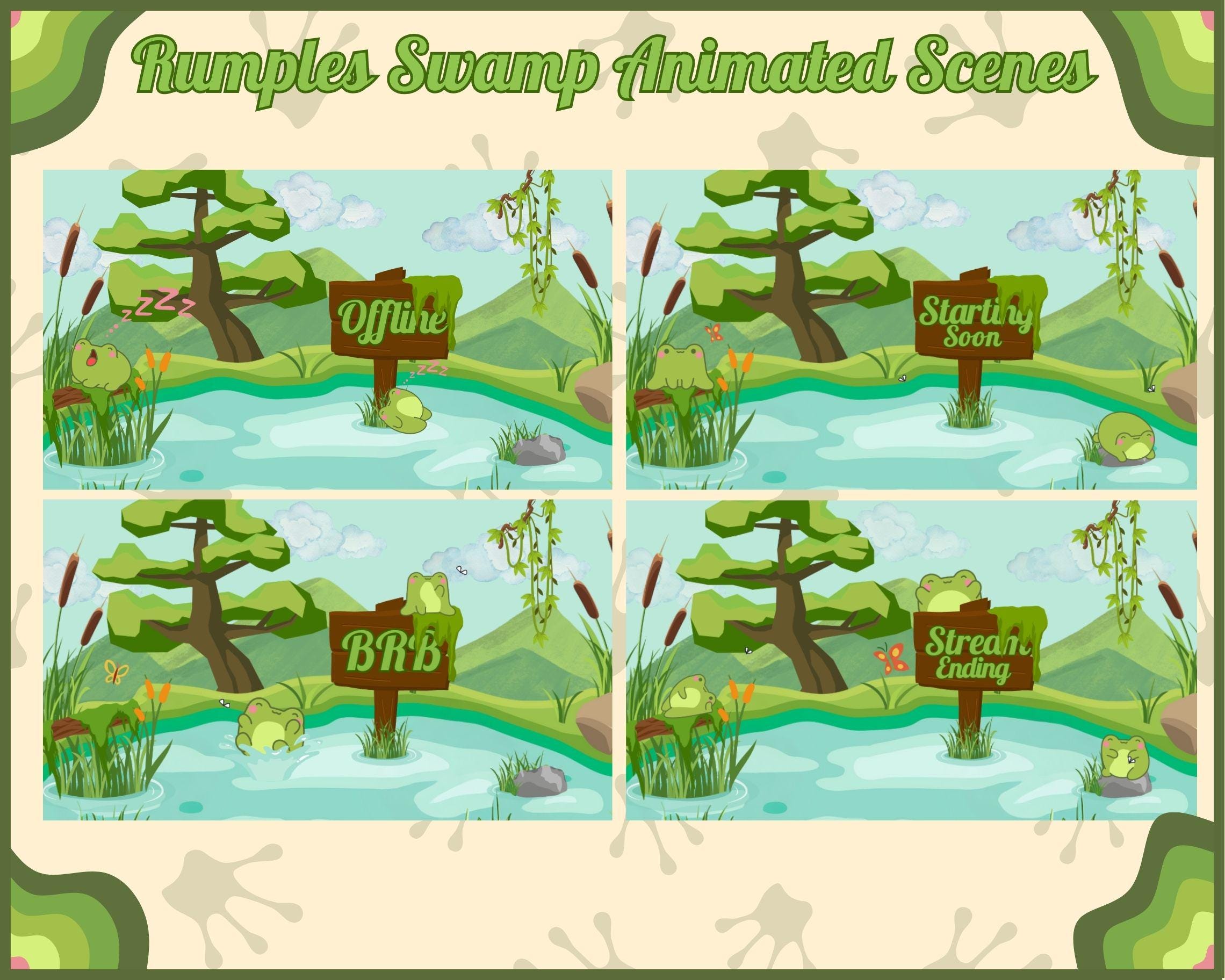Rumples Animated Scenes | Frog Scenes | Twitch Scenes | Offline | Be ...