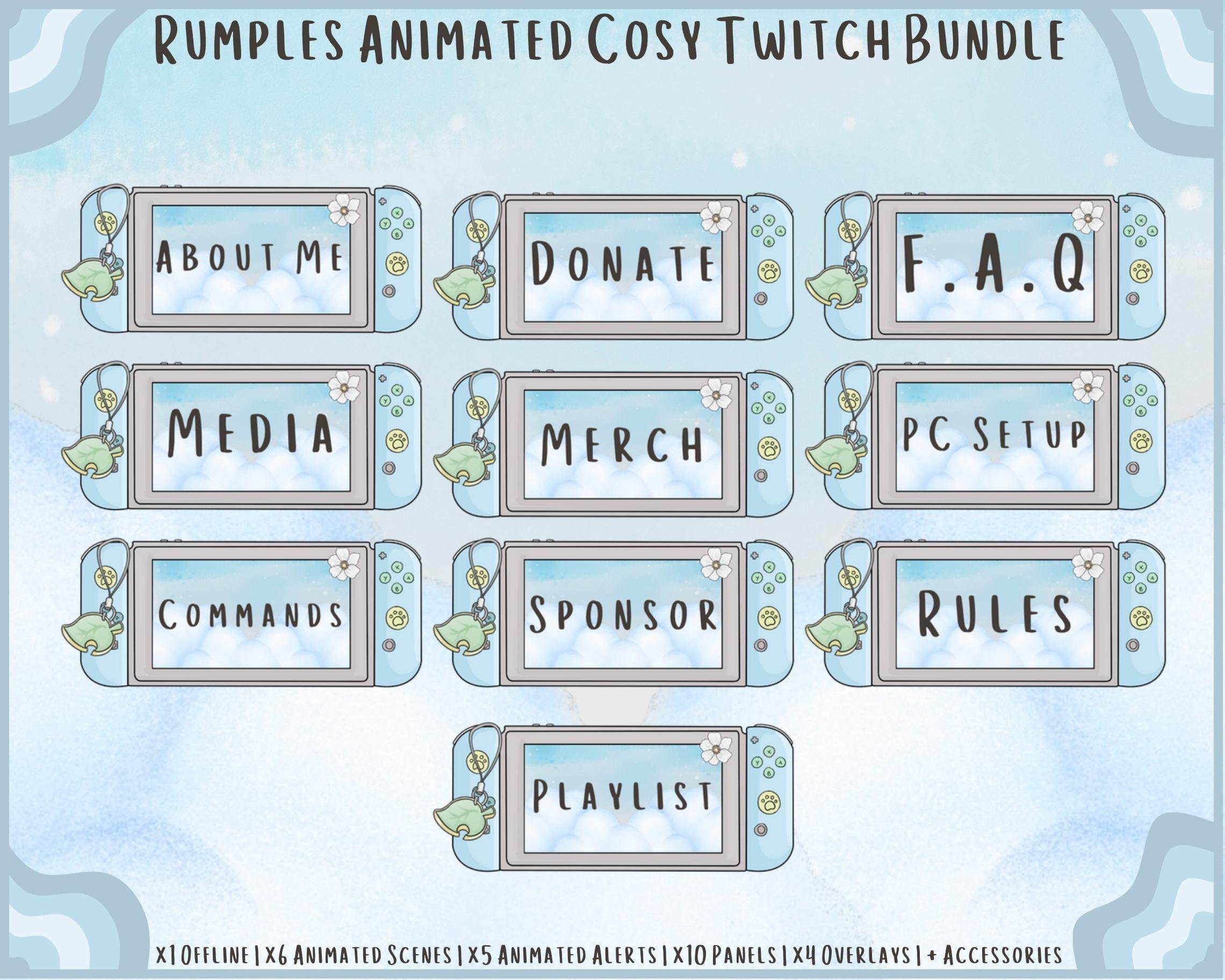 Rumples Animated Cosy Twitch Bundle | Kawaii | Pastel | Cute | Scenes ...