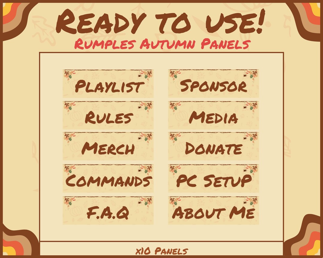 Rumples Autumn Panels | Halloween | Fall | Cute | Leaves | Orange ...
