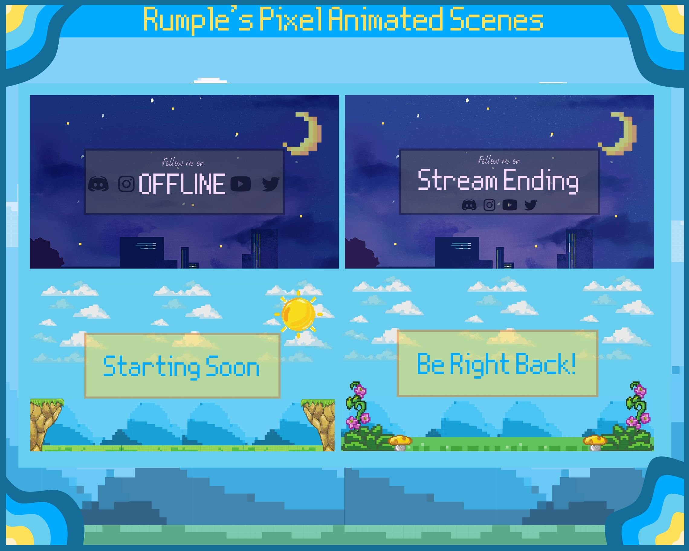 Rumple's Pixel Animated Scenes | Twitch | Cute | Pixelated | Yellow ...
