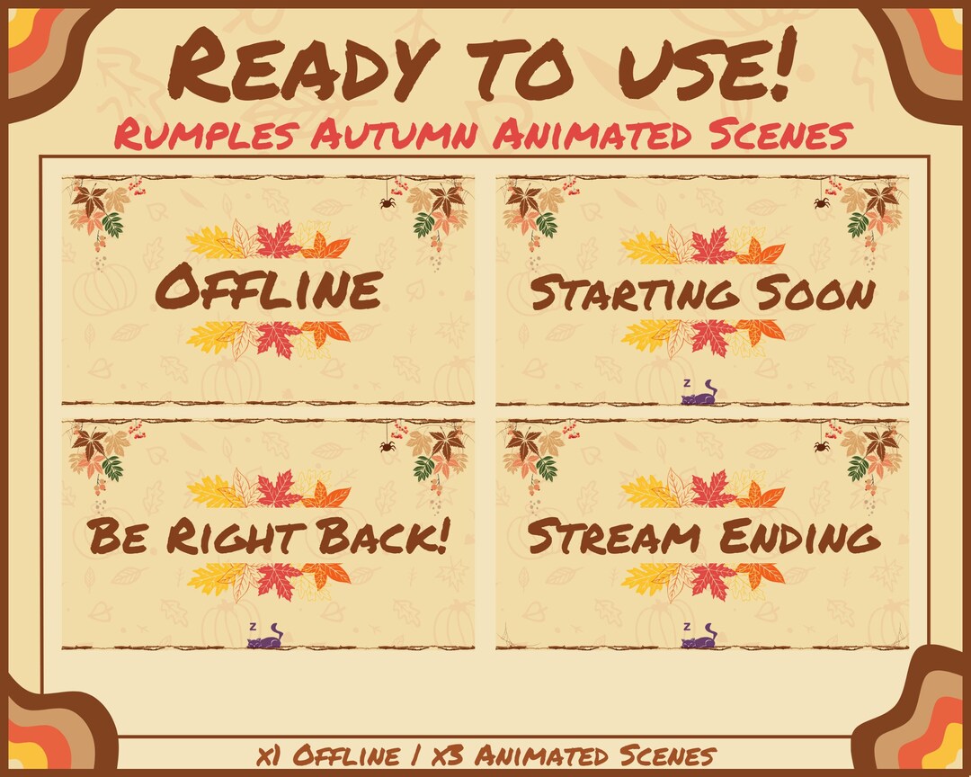 Rumples Animated Autumn Scenes | Twitch | Youtube | Fall | Halloween ...