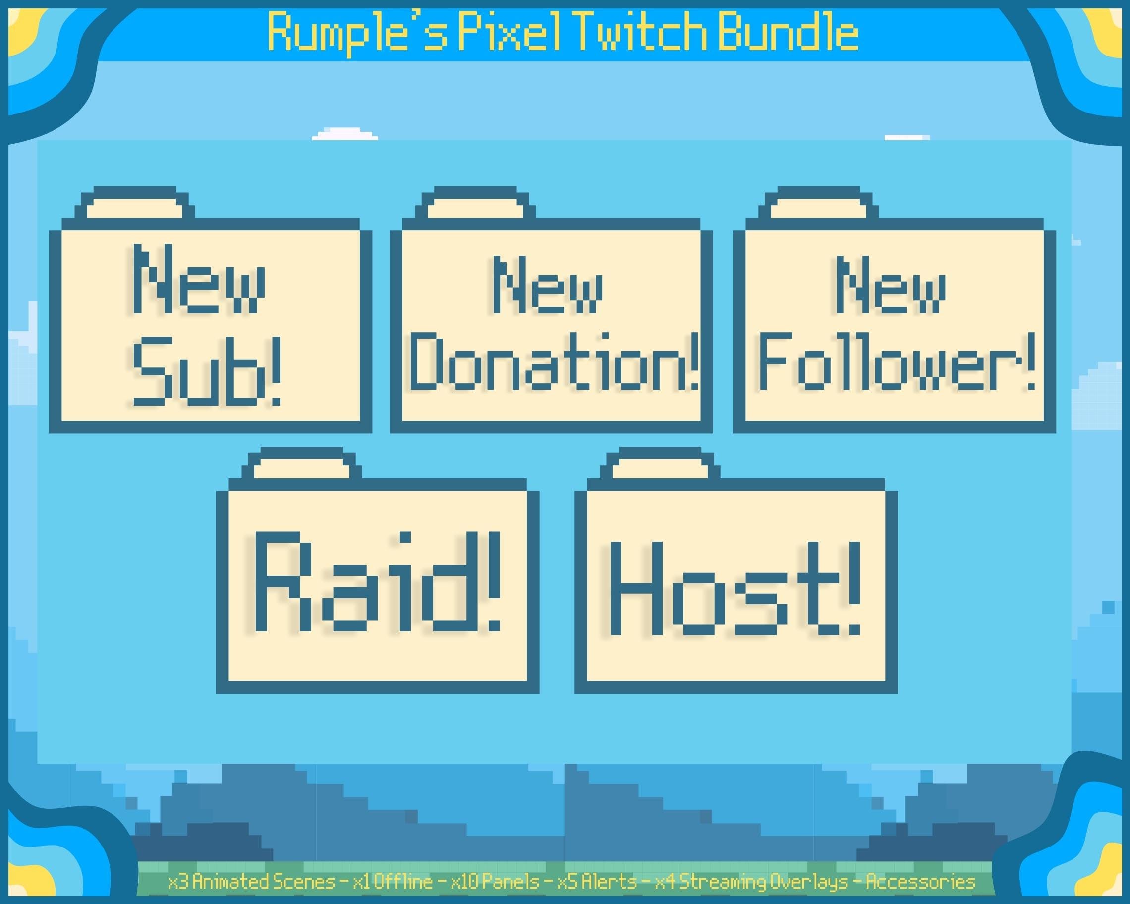 Rumple's Pixel Twitch Bundle! Twitch | Animated | Overlay | Panel ...