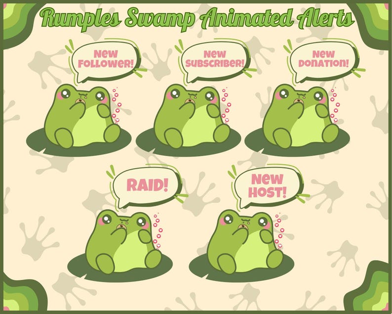 Rumples Animated Swamp Alerts | Frogs | Cute Frogs | Twitch Frogs ...