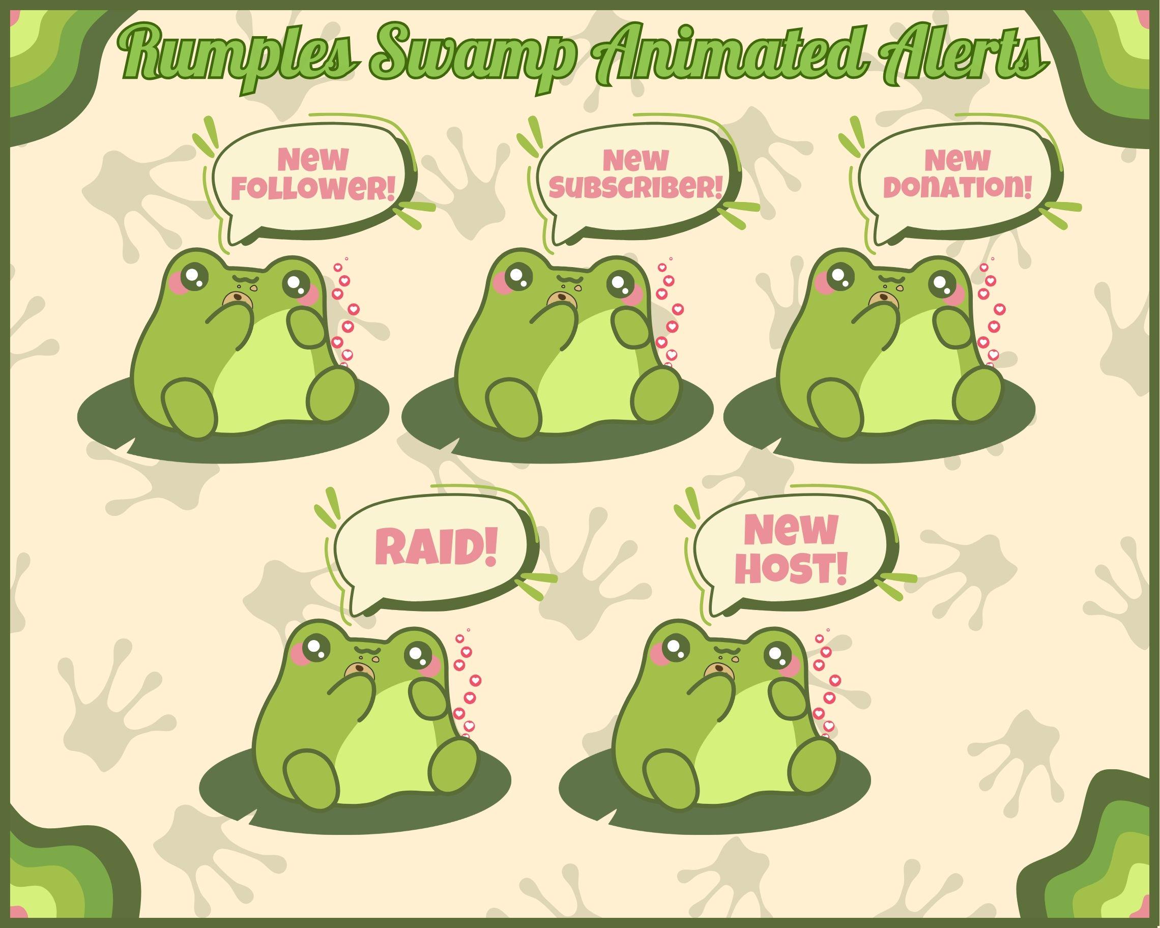 Rumples Animated Swamp Alerts | Frogs | Cute Frogs | Twitch Frogs ...