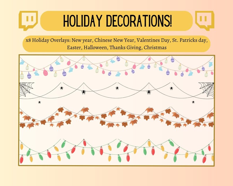 Holiday Stream Overlays! | Christmas | Valentines Day | New Year ...