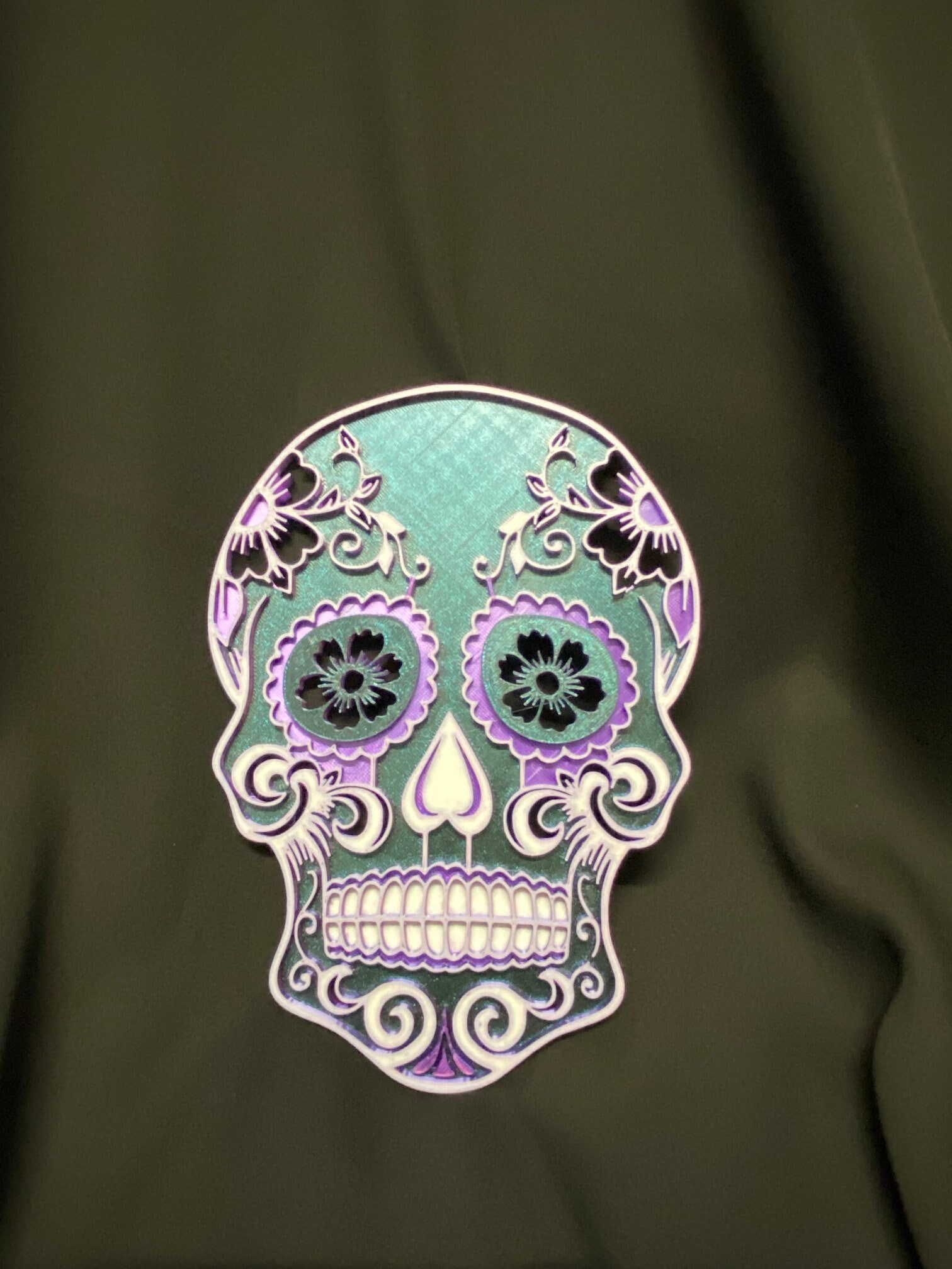 Multicolor 3D Printed Sugar Skull - Etsy