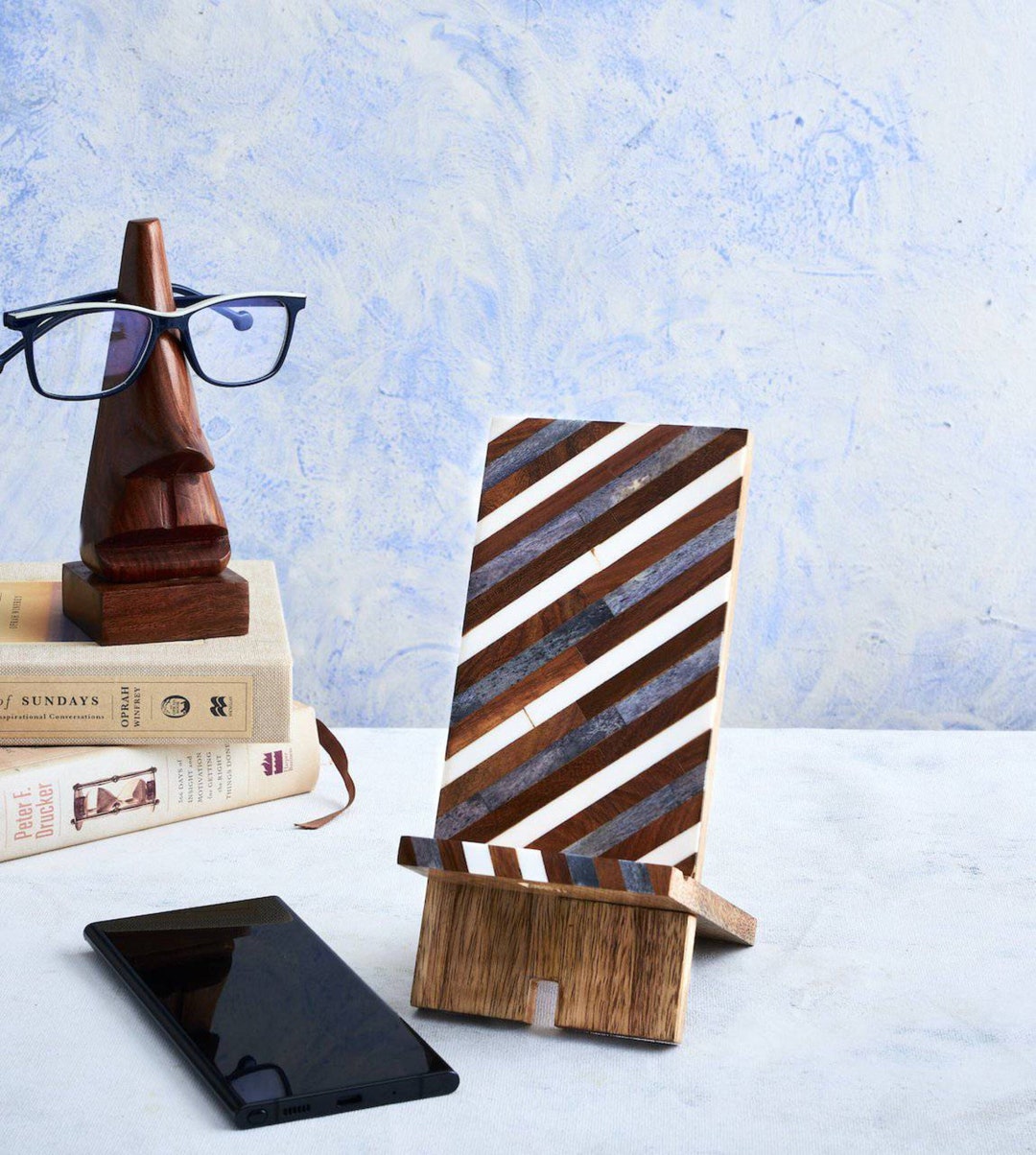 Wood Phone Stand, Collapsible Phone Holder, Handmade Gift for Him, Fair ...