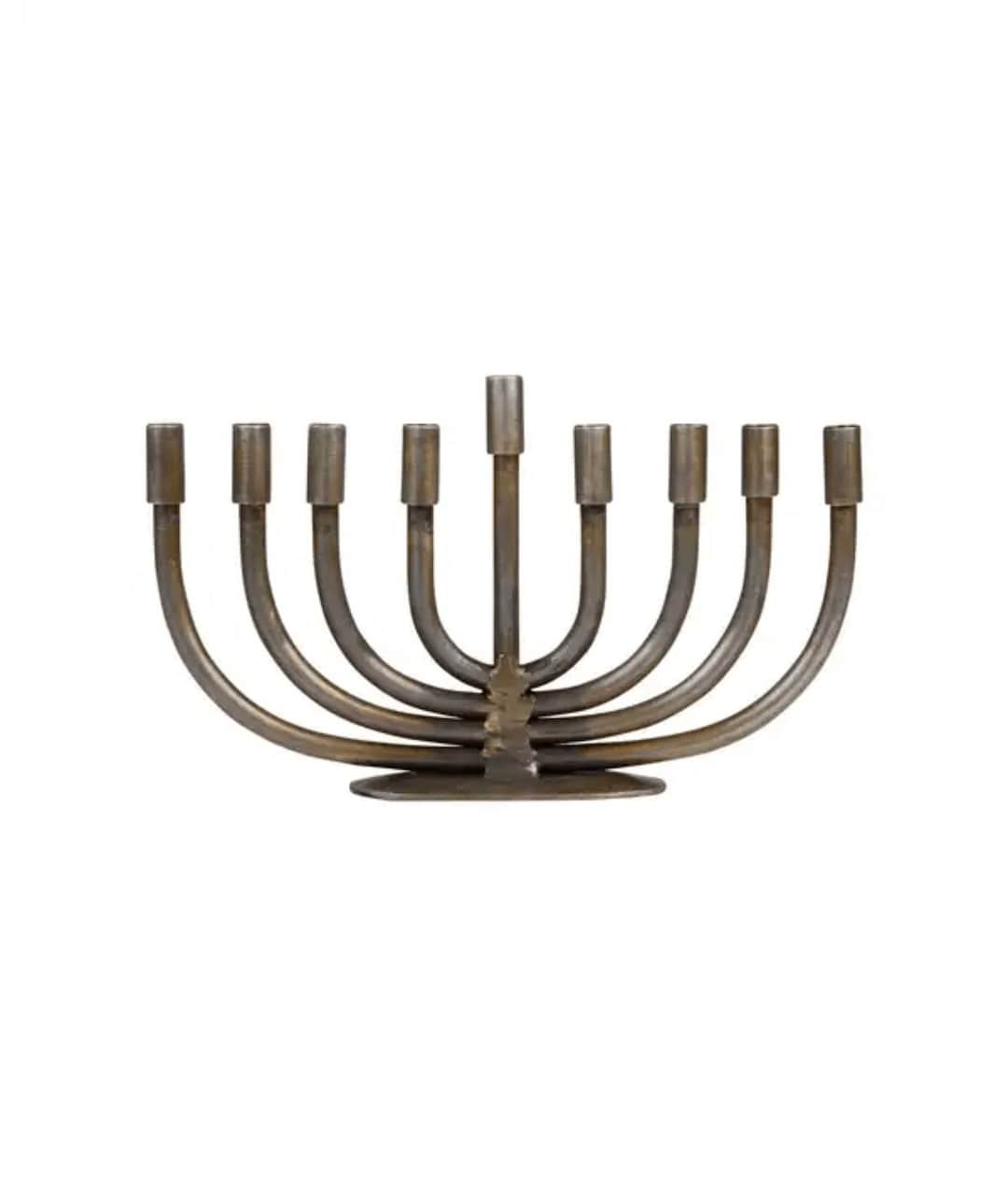 Elegant Wrought Iron Menorah: Handcrafted Hanukkah Candle Holder for ...