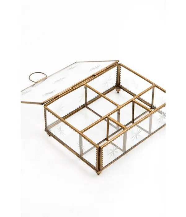 Rectangle Glass Jewellery Box Clear Keepsake Etched Star - Etsy