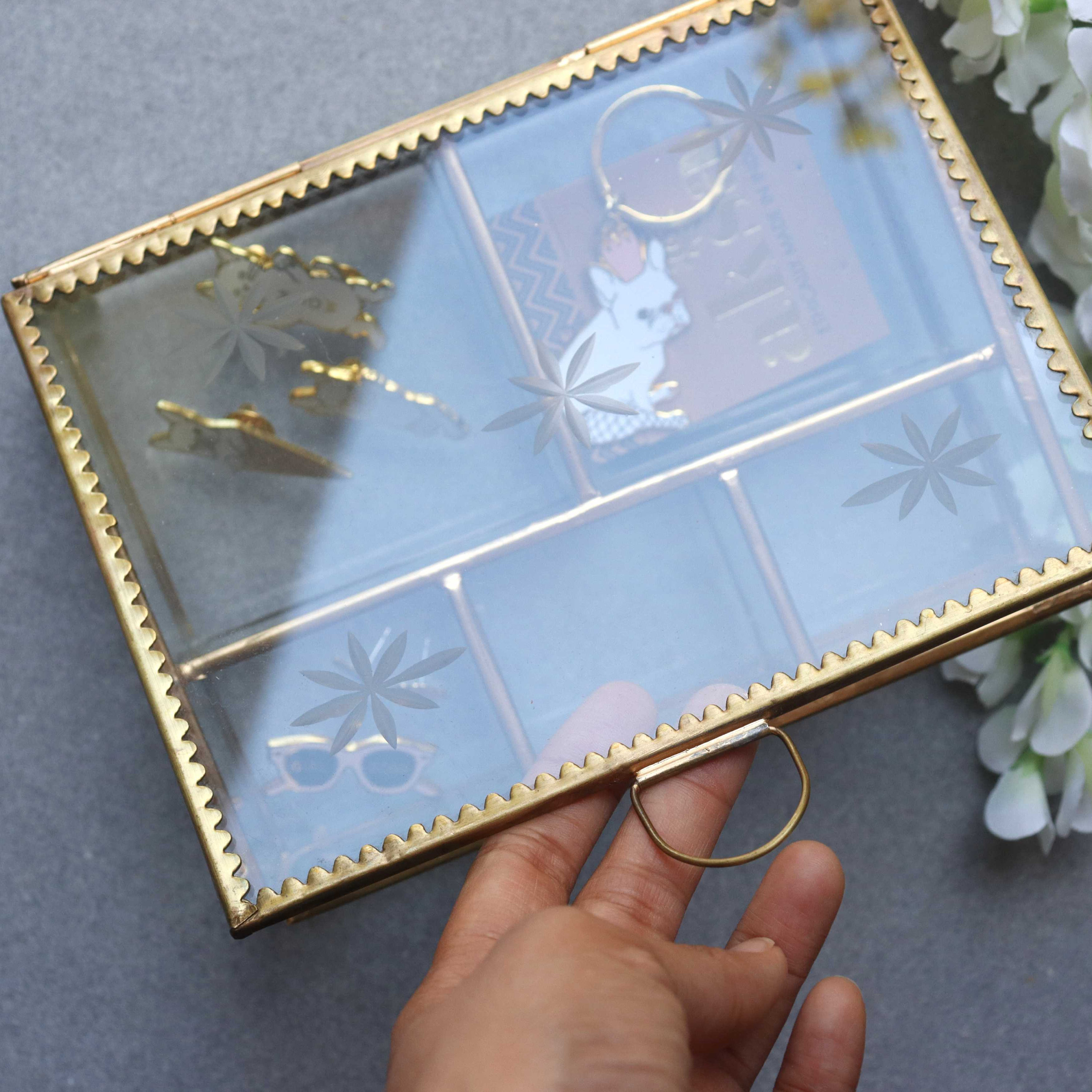 Rectangle Glass Jewellery Box Clear Keepsake Etched Star - Etsy