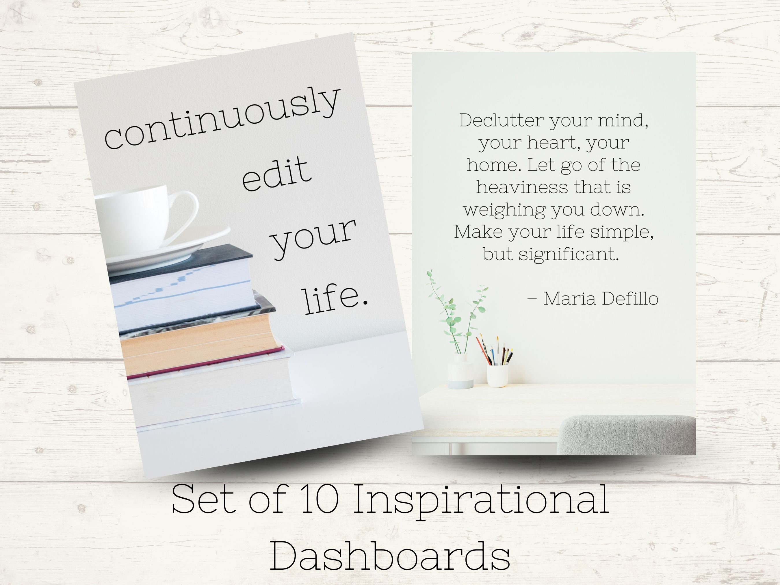 Peace Minimalist Inspo Dashboard Bundle | Decluttering Printables ...