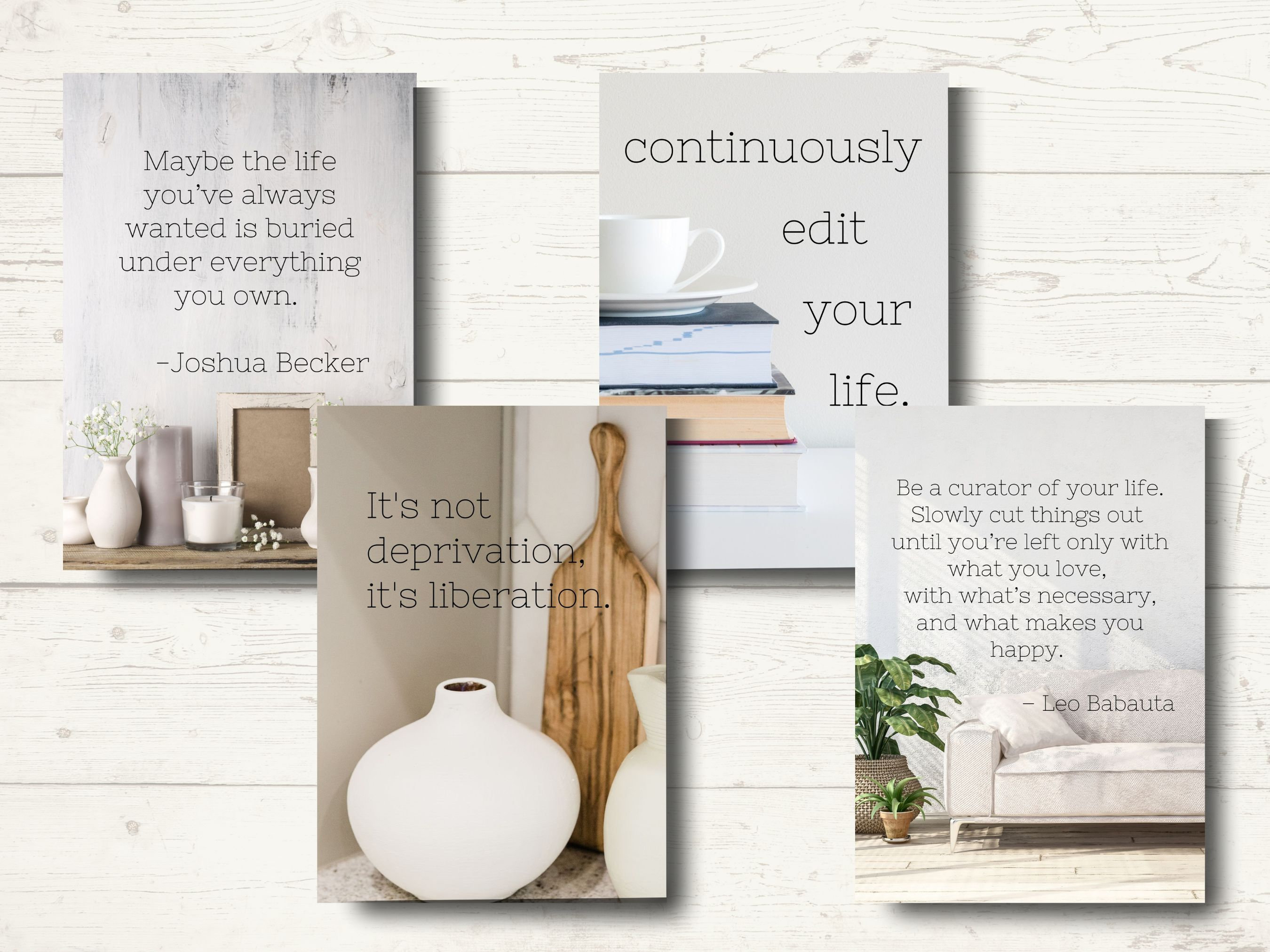 Peace Minimalist Inspo Dashboard Bundle | Decluttering Printables ...