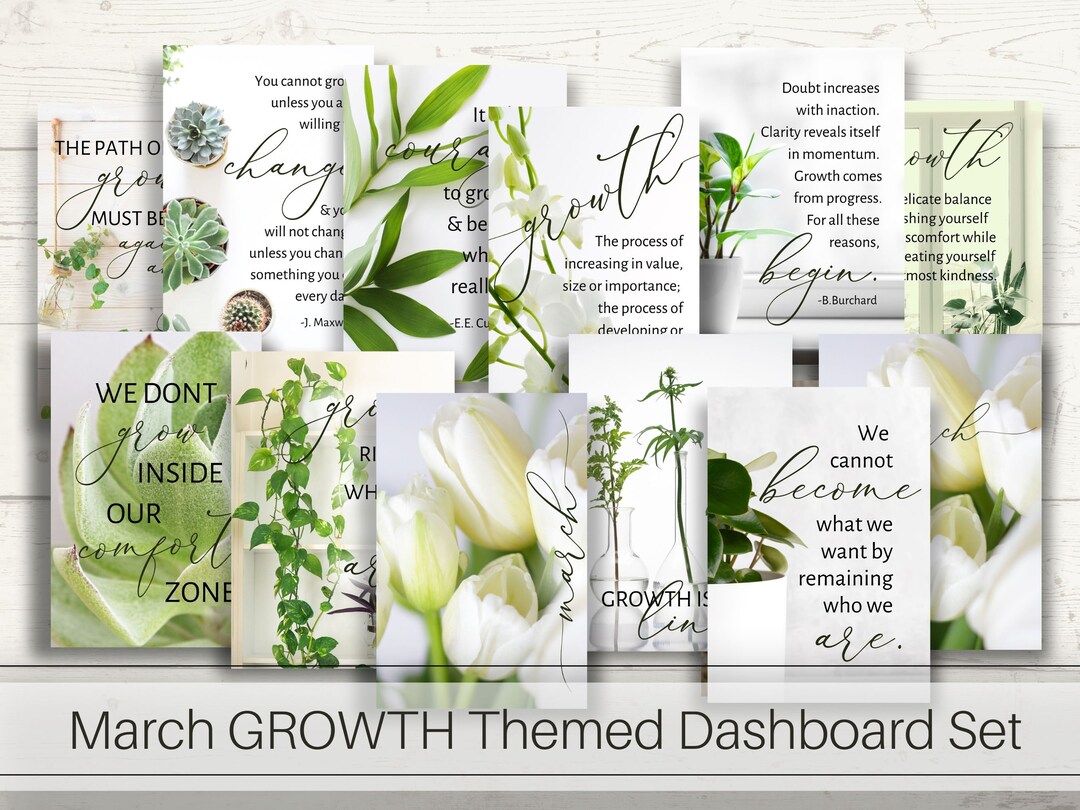 March Dashboard Bundle | Growth Theme Printables | March Dashboards ...