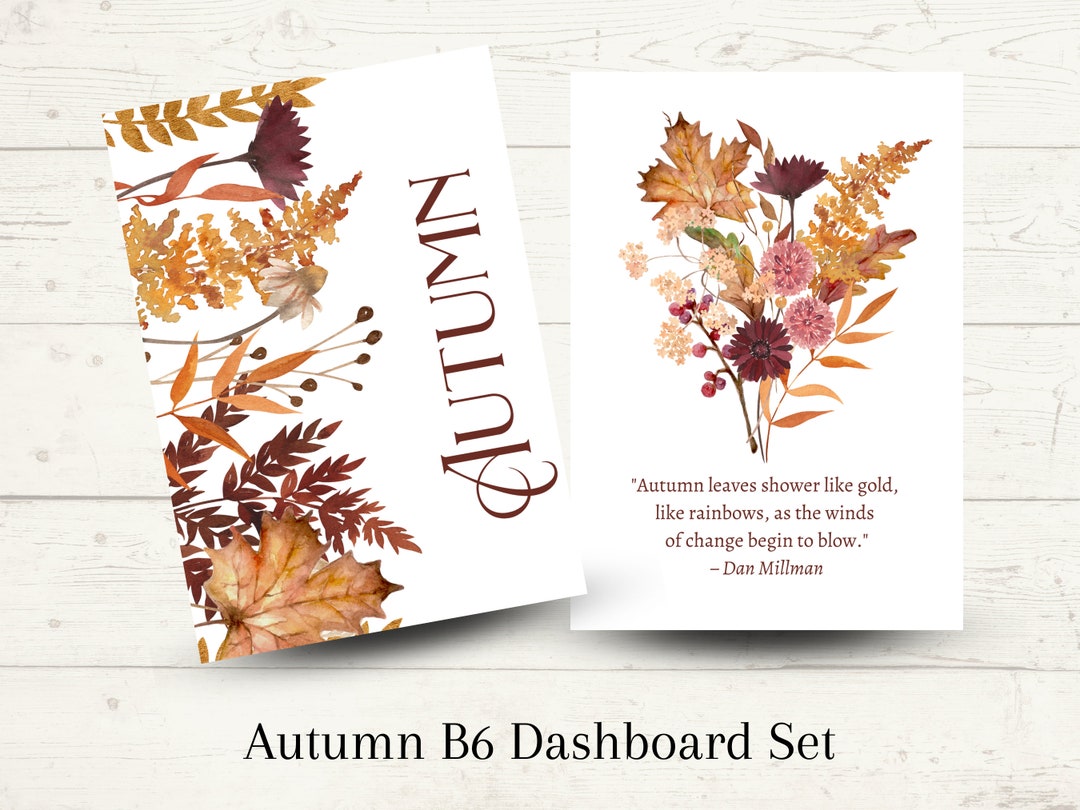Autumn Dashboard Bundle | Printable Planner Covers | B6 Stalogy | Fall ...