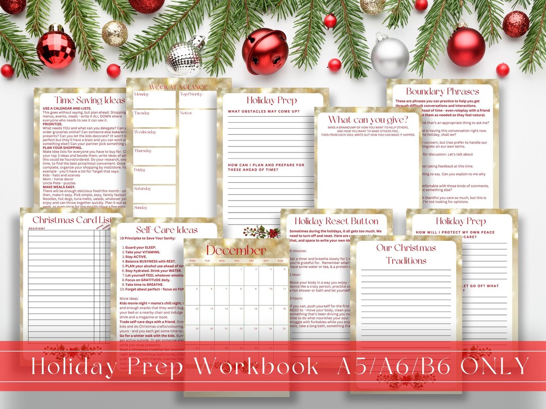 Holiday Prep Workbook | Christmas Prep Printable | Christmas Planning ...