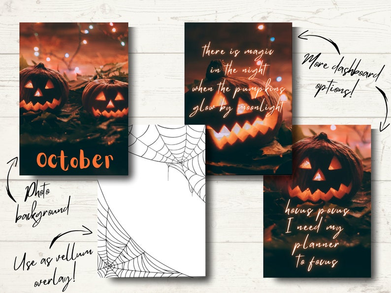 Halloween Printable Dashboard Set | Spooky Planner Inserts | October ...