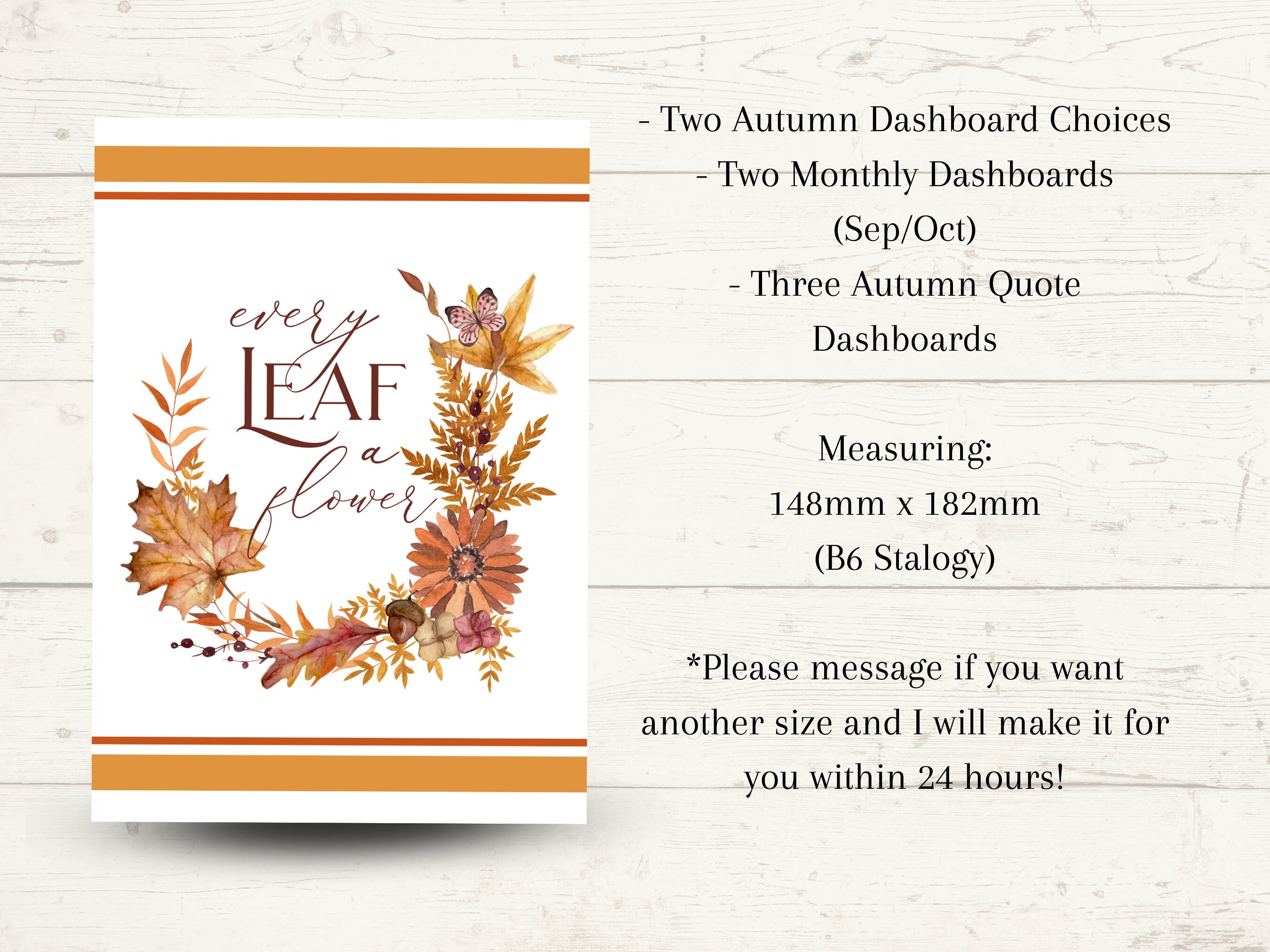Autumn Dashboard Bundle | Printable Planner Covers | B6 Stalogy | Fall ...