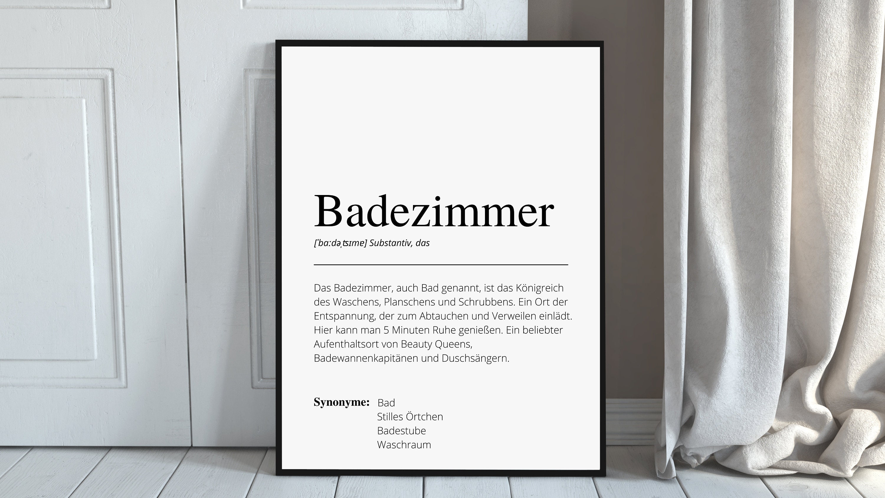 Badezimmer Poster Bild Definition Bedeutung Bad Deko Schild - Etsy.de