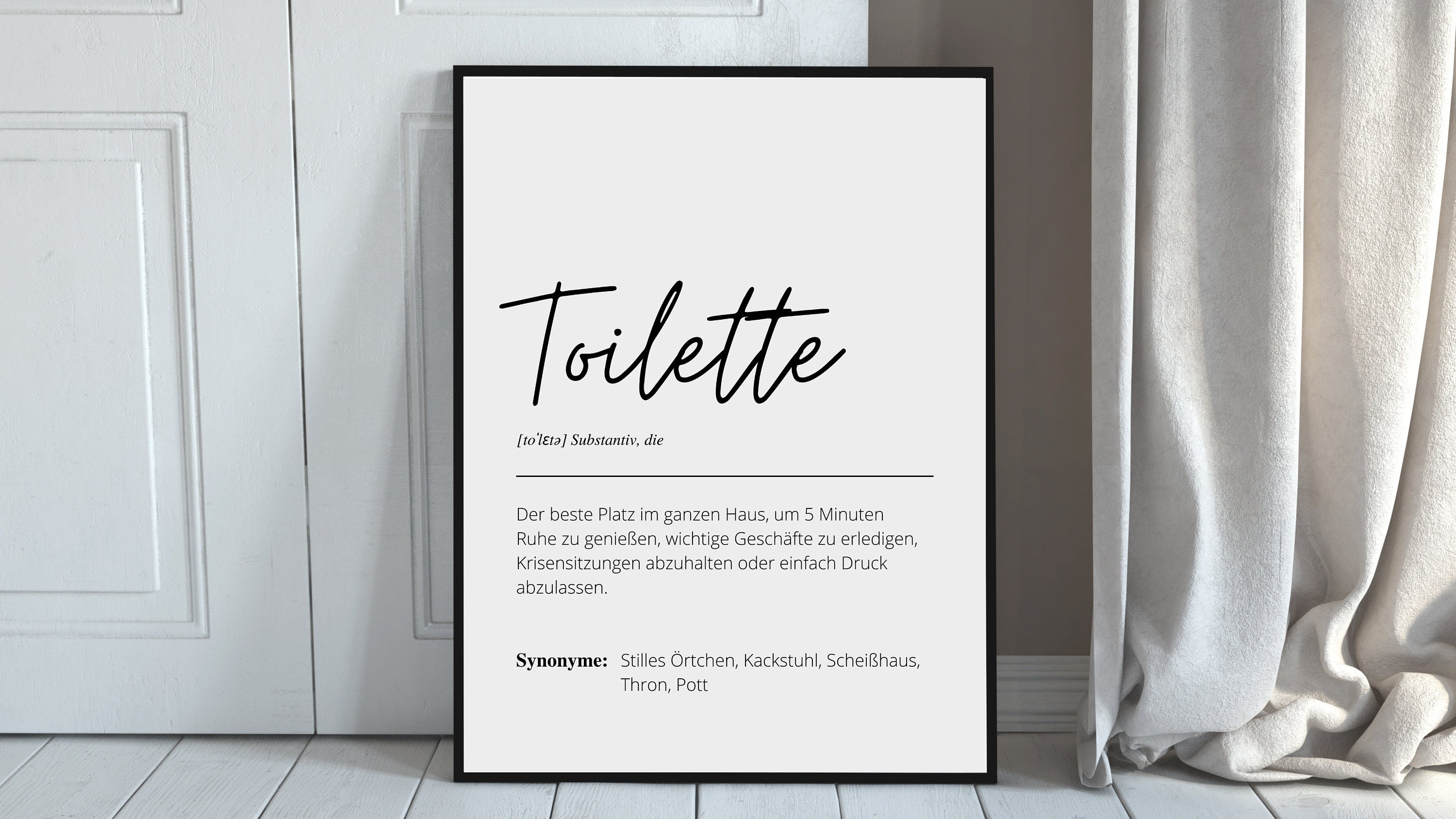 Badezimmer Bilder Deko | Toilette Poster Spruch Definition | Bad Gäste ...