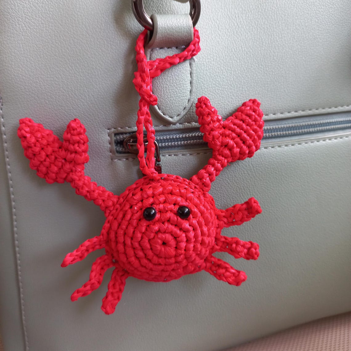 Crab Keychain Crab Bag Charm – Crab Keychain, Ocean Animal Purse ...