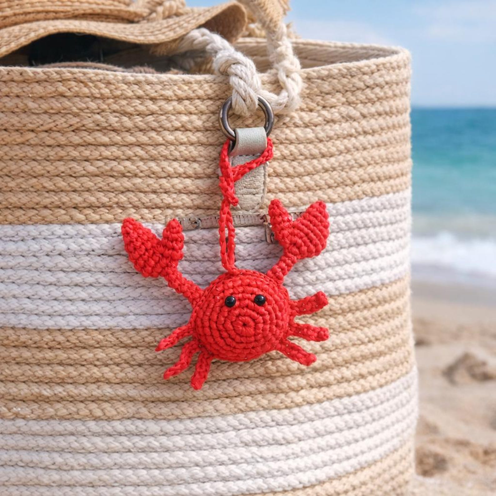 Crab Keychain Crab Bag Charm – Crab Keychain, Ocean Animal Purse ...
