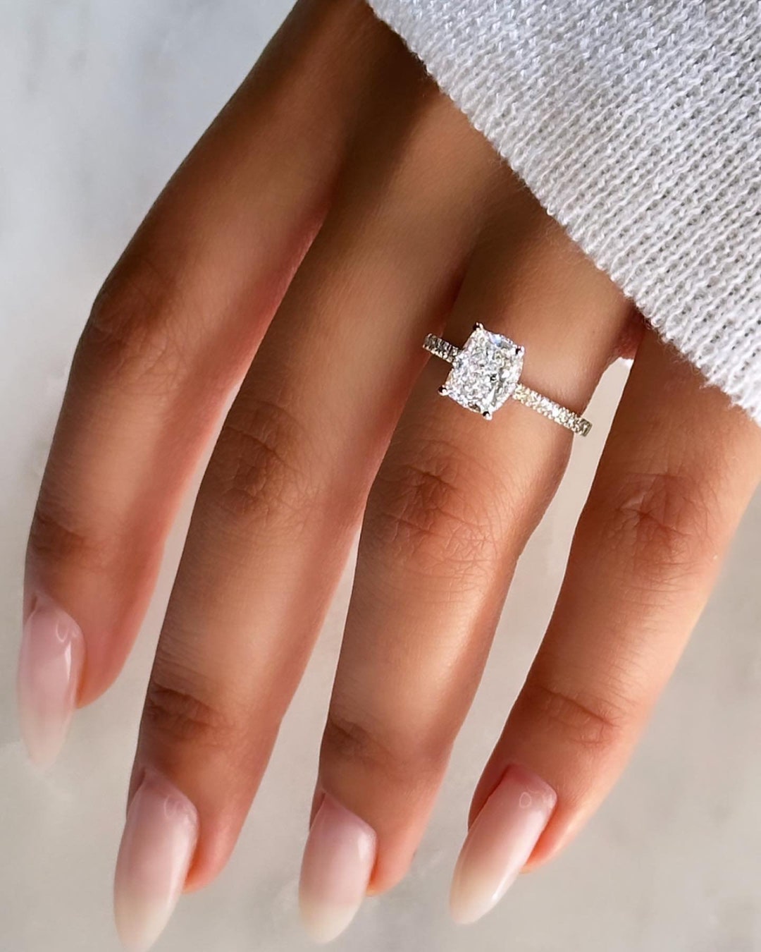 1.50 Carat E/VS1 Elongated Rectangular Cushion Cut Lab Grown Diamond ...