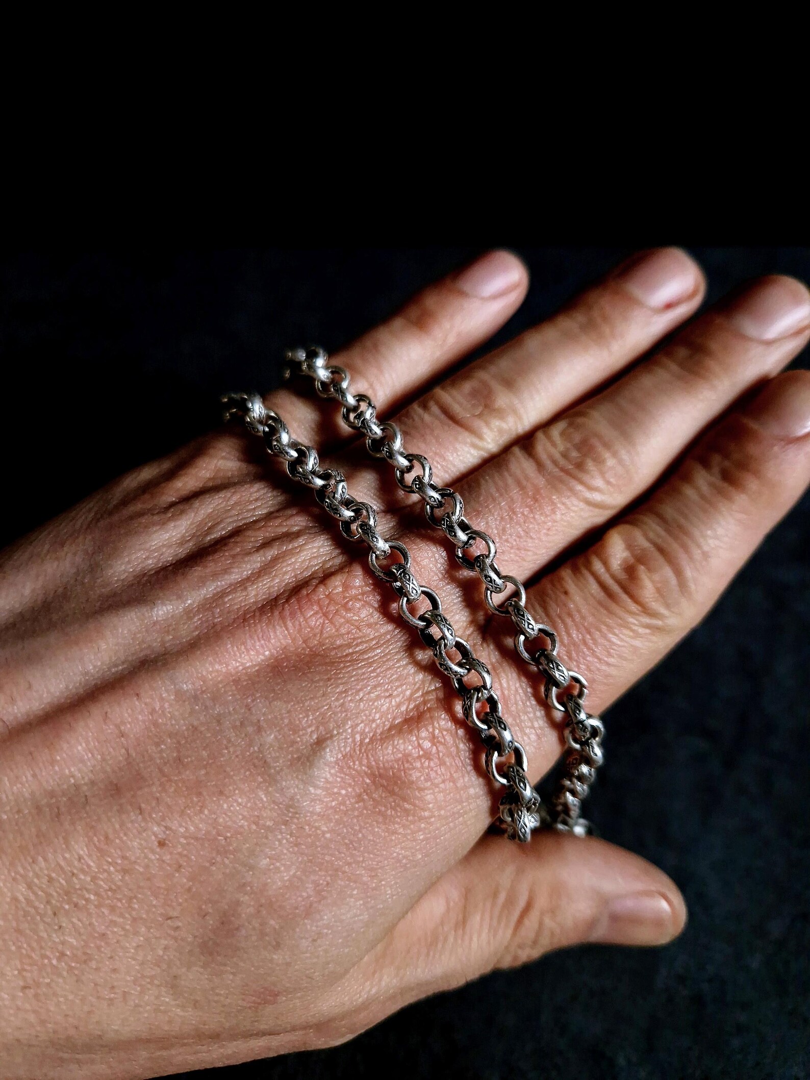 Men's Silver Chain • Hill Tribe Chain • Punk Rock Chain • Rolo Chain ...