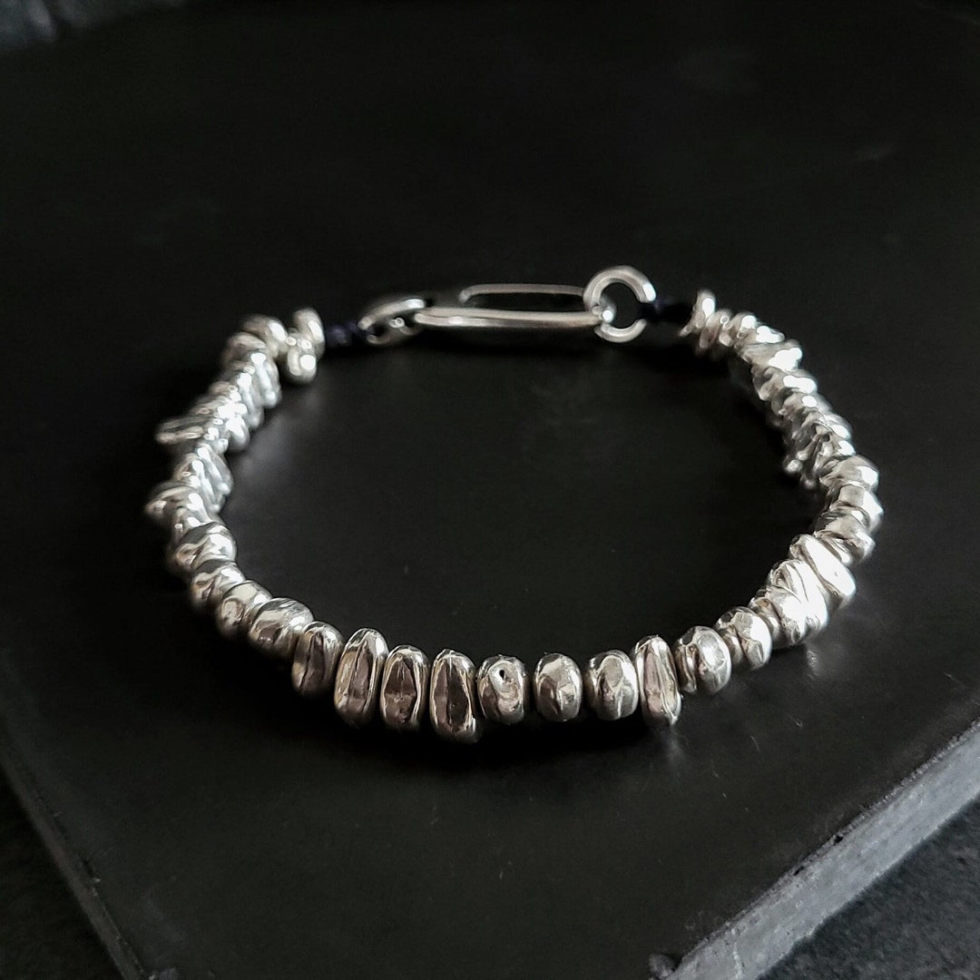 Sterling Silver Chunky Bracelet - Minimalist Bracelet - Spine Bracelet ...