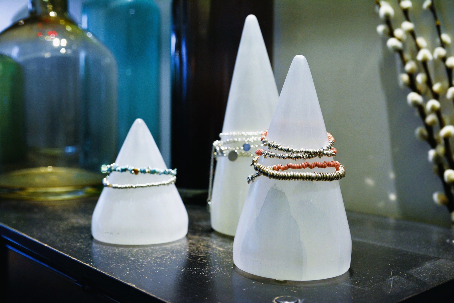 Selenite Tower Bracelet Display Gemstone Display - Etsy