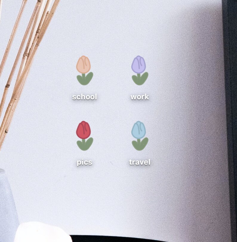 Floral Desktop Folder Icons | Cute, Colourful Tulips | Mac & Windows - Etsy