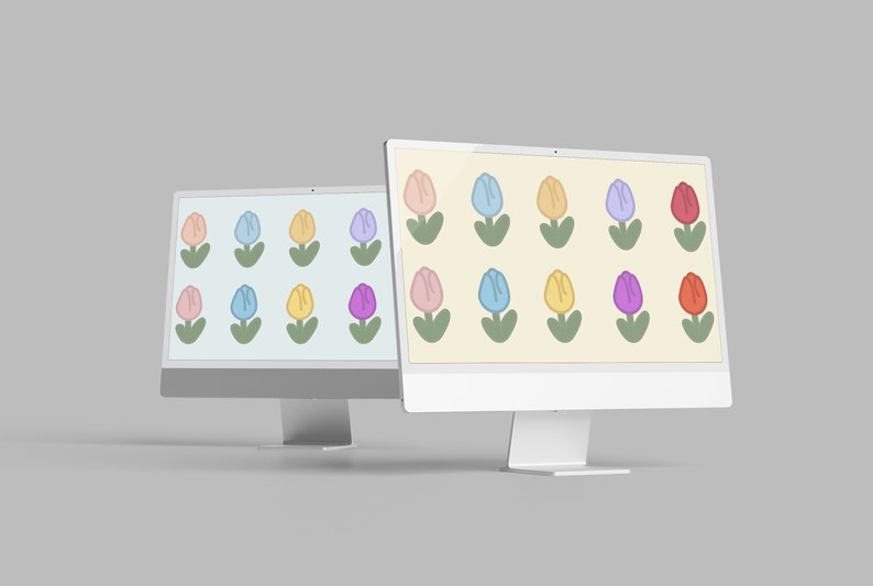 Floral Desktop Folder Icons Cute Colourful Tulips Mac & - Etsy