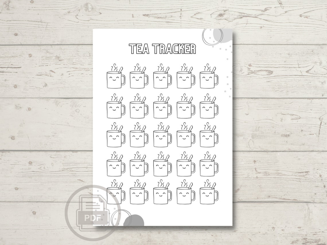 Tea Tracker Sheet | Color in Tea Chart | Tea Lover Journal | PDF File ...