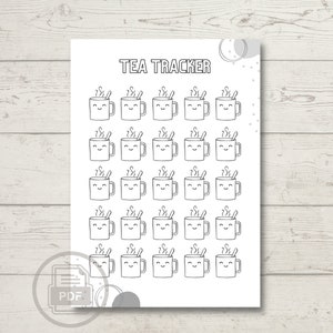 Tea Tracker Sheet | Color in Tea Chart | Tea Lover Journal | PDF File ...