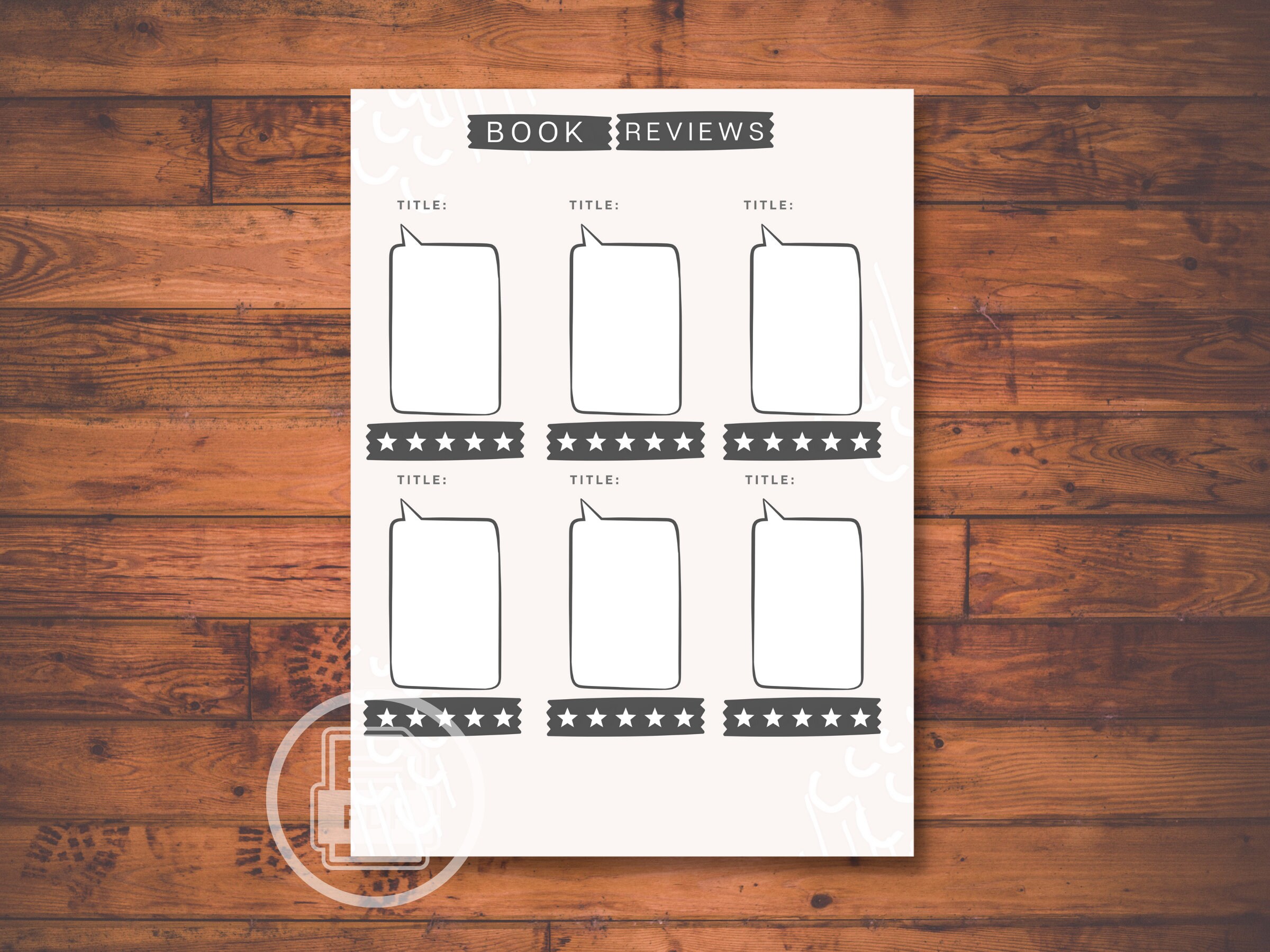Book Review Chart | Book Rating Sheet | Reading PDF File - Etsy