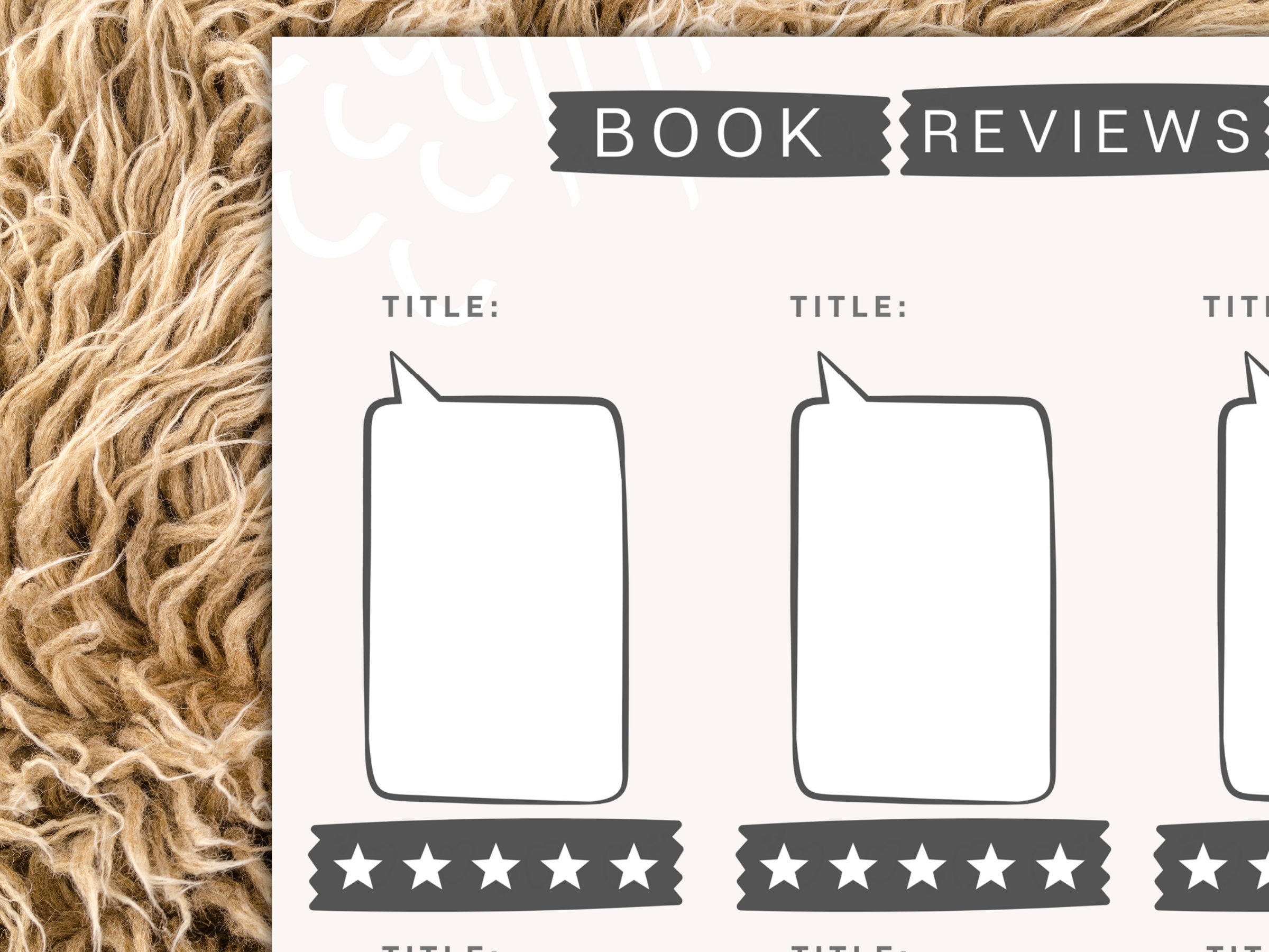 Book Review Chart | Book Rating Sheet | Reading PDF File - Etsy