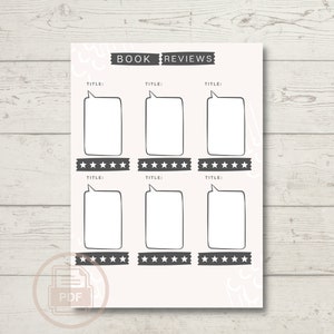 Book Review Chart | Book Rating Sheet | Reading PDF File - Etsy